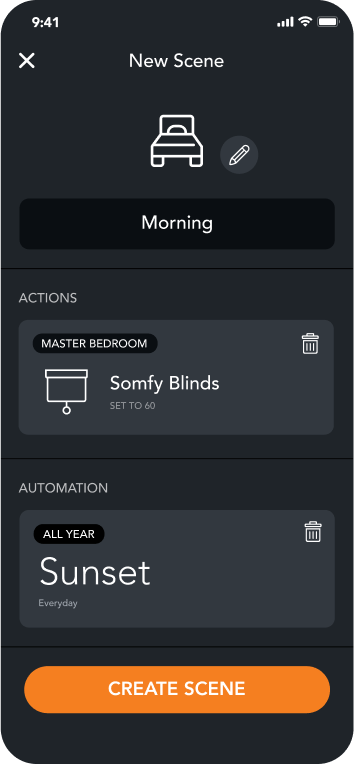 Smart Home Window Shade Controller | Somfy Shade Automation | Brilliant ...